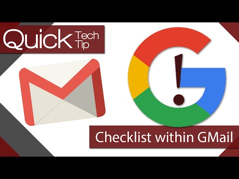 Quick Tech Tip - Checklist for Tasks within GMail - Never Forget again!