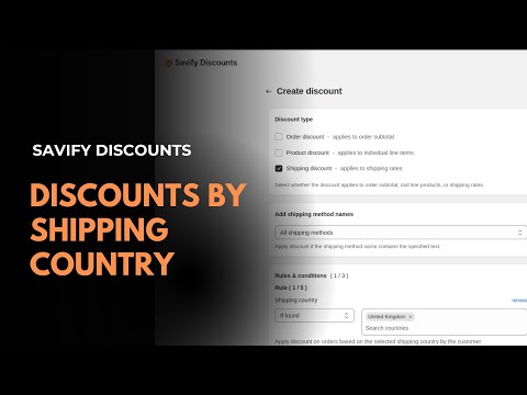 Create Discounts by Shipping Country on Shopify | Savify Discounts app | KlinKode