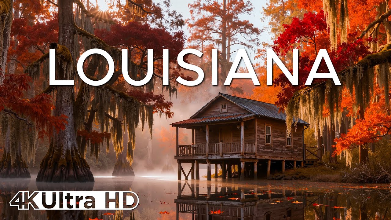 Beautiful Autumn in Louisiana 4K 🍁 | Tranquil Bayous, Swamps & Fall Colors