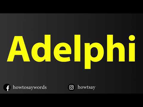 How To Pronounce Adelphi