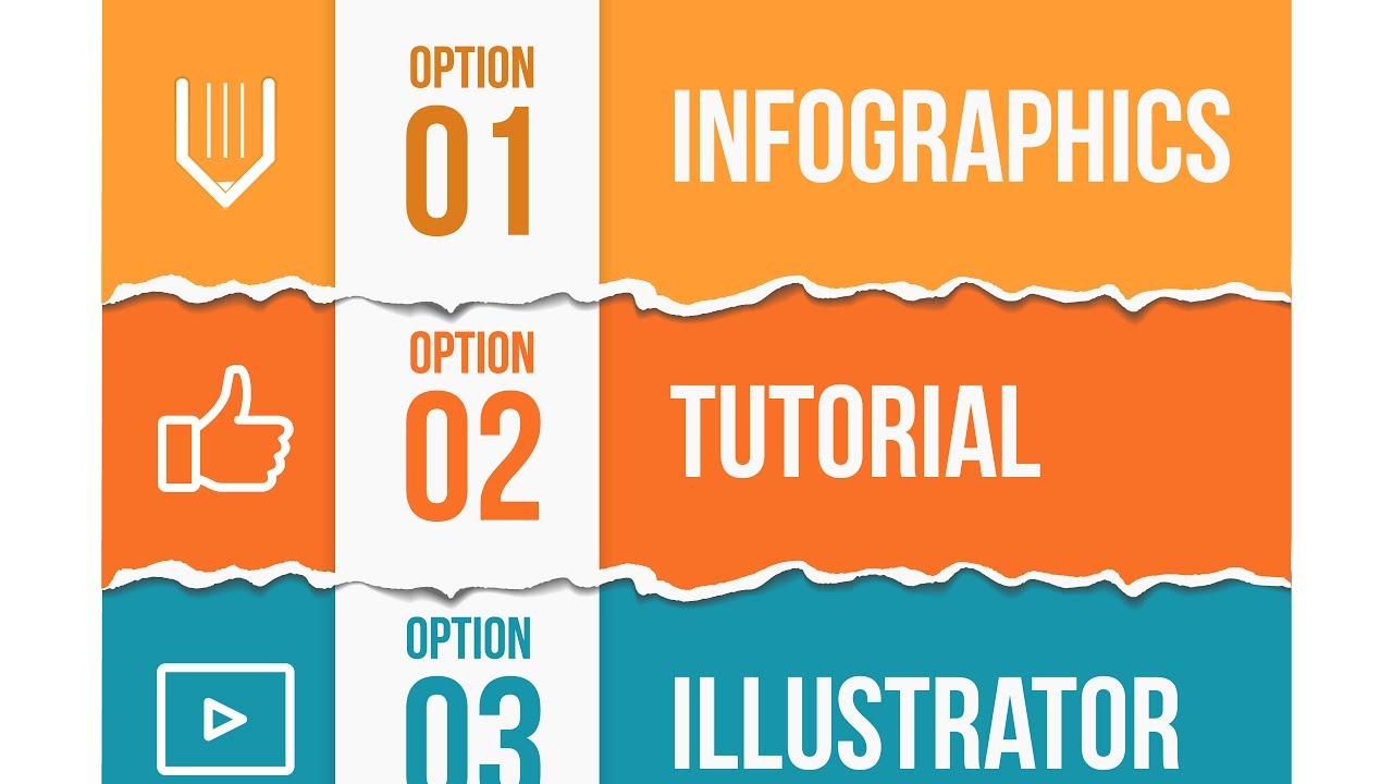 How to create torn paper infographics template. Adobe Illustrator tutorial