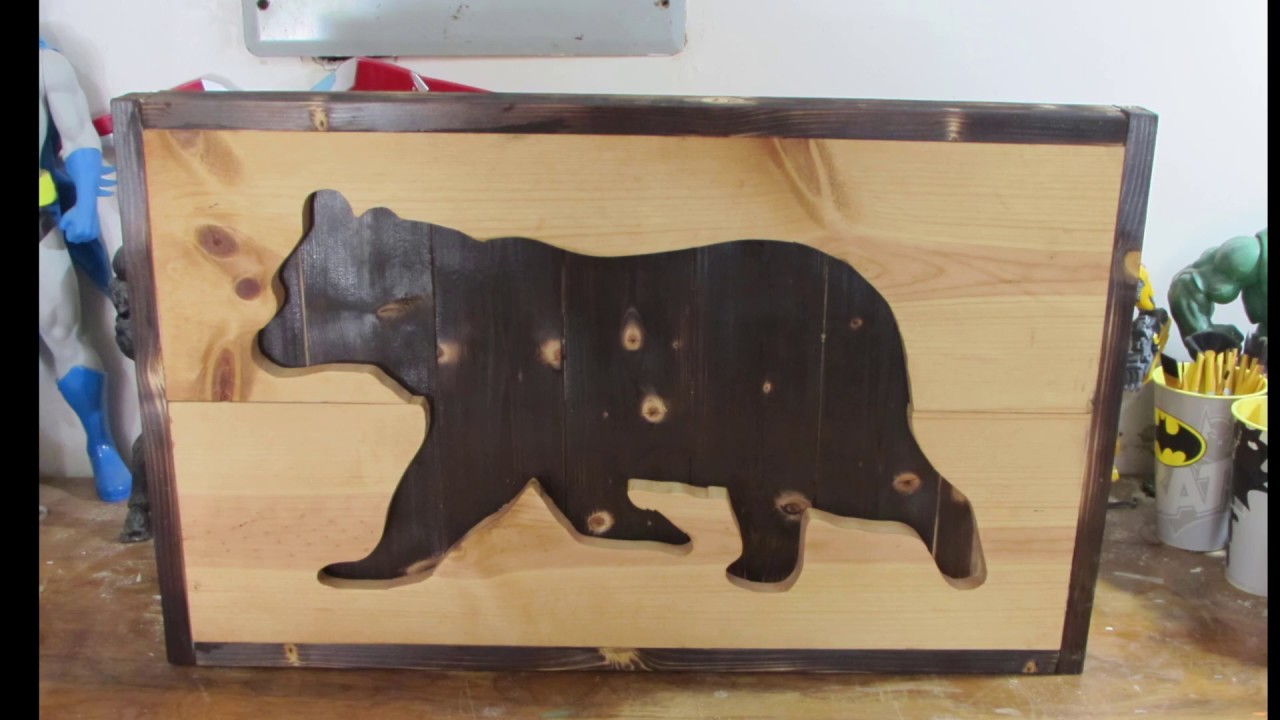 Wooden Black Bear Silhouette