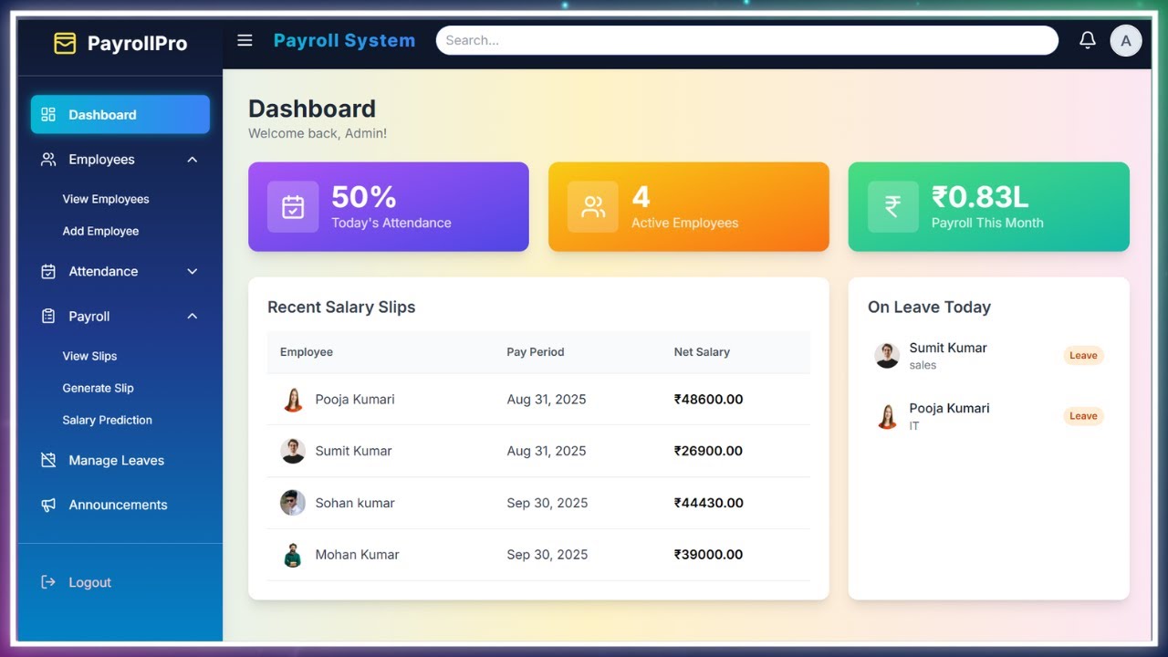 Payroll Management System 2025 | Employee Salary Project Demo