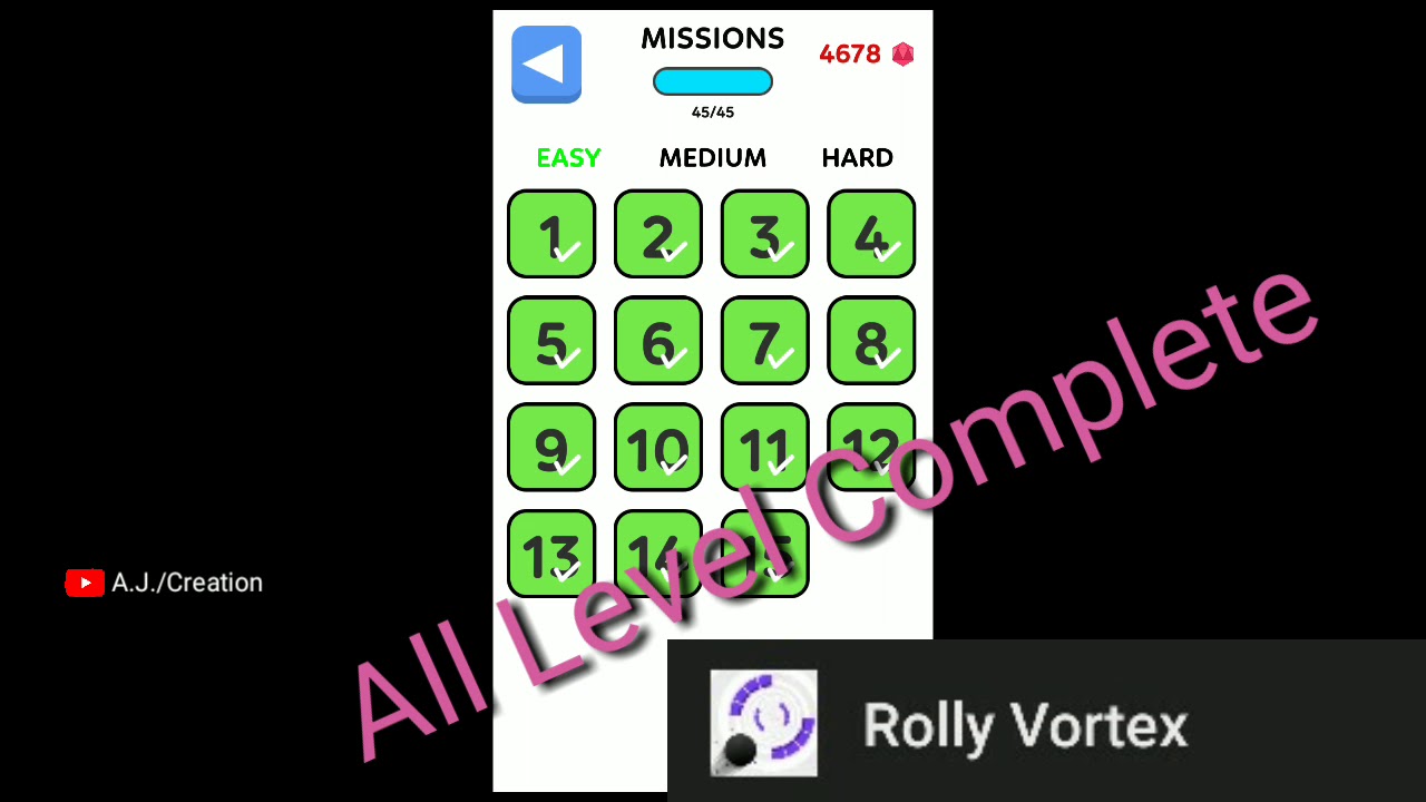 Rolly vortex Game All level Complete