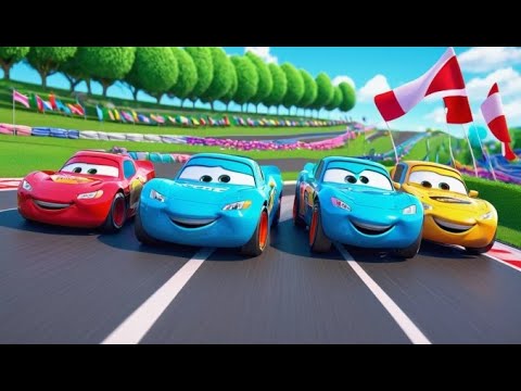 Three Racing Cars Learn Red Blue Green | Fun Color Learning Song for Kids | Race and Learn Colors