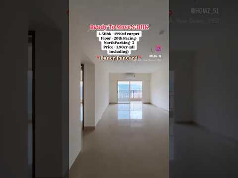 Ready to move & Resale 4BHk In Baner Pan card Club Road Pune