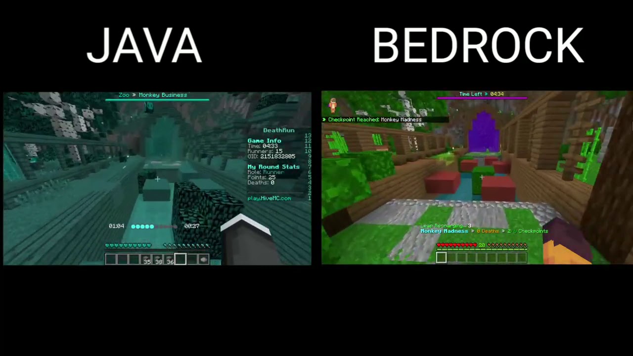 DeathRun | Zoo - Java vs. Bedrock speedrun comparison