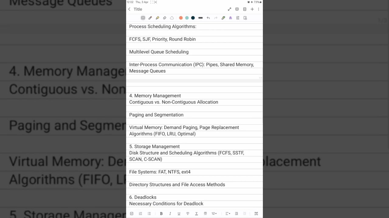 Introduction and syllabus for the operating system