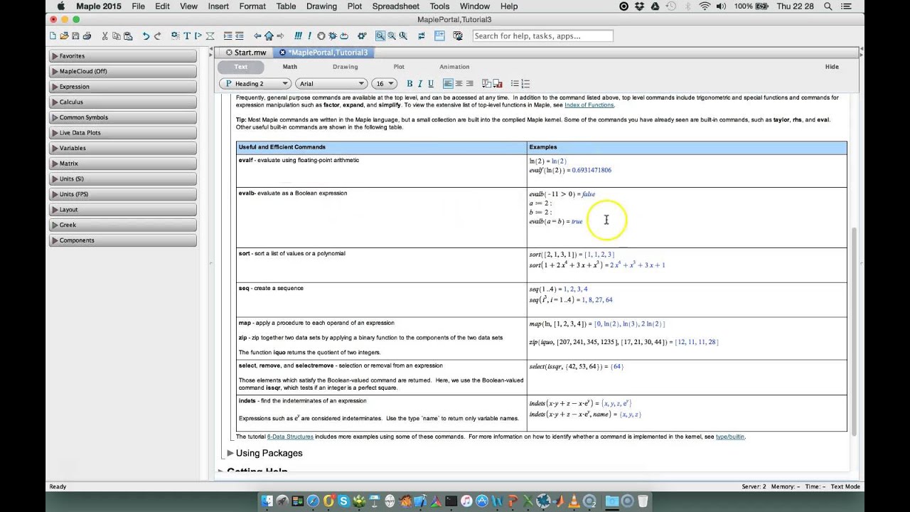 Maple Programming 06 maple tutorials guide