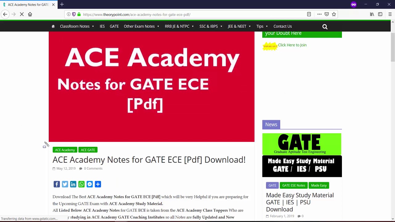 ACE Academy Notes for GATE ECE [Pdf] Download