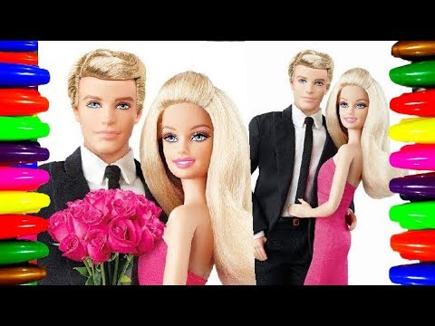 BARBIE and KEN Coloring Book I Pages For Children Learning Colors I Lucky Colors