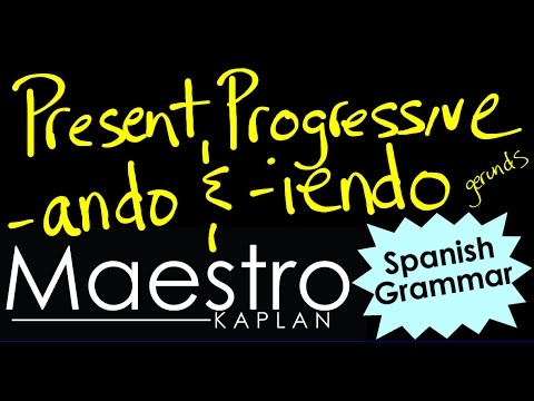 PRESENT PROGRESSIVE: How to form and use in Spanish (ando iendo) "ing"