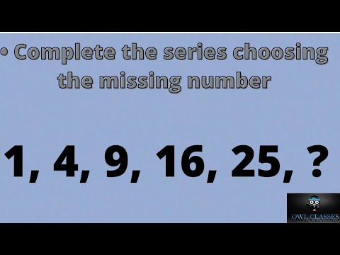 Complete the series choosing the missing number: 1, 4, 9, 16, 25, ______