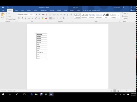 LIST of WORDS In Alphabetical Order in seconds OFFICE