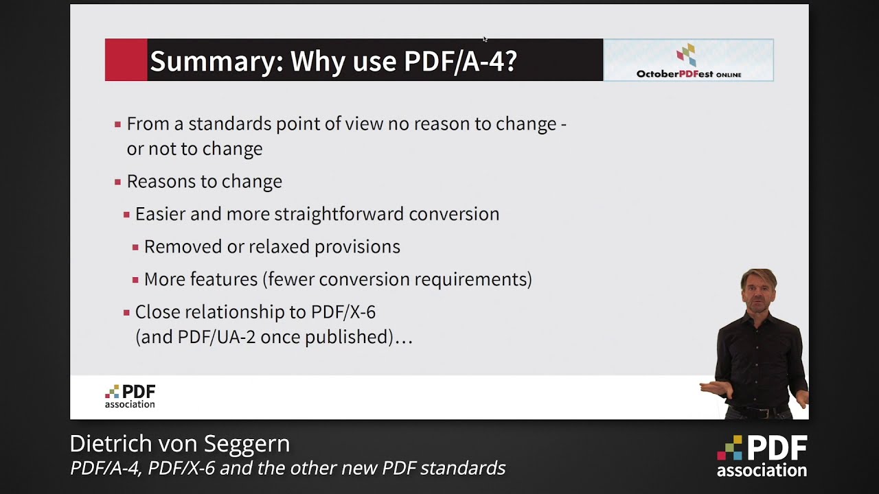 PDF/A-4, PDF/X-6 and the other new PDF standards