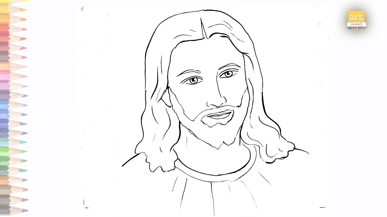 Jesus face drawing easy | How to draw Jesus Christ face