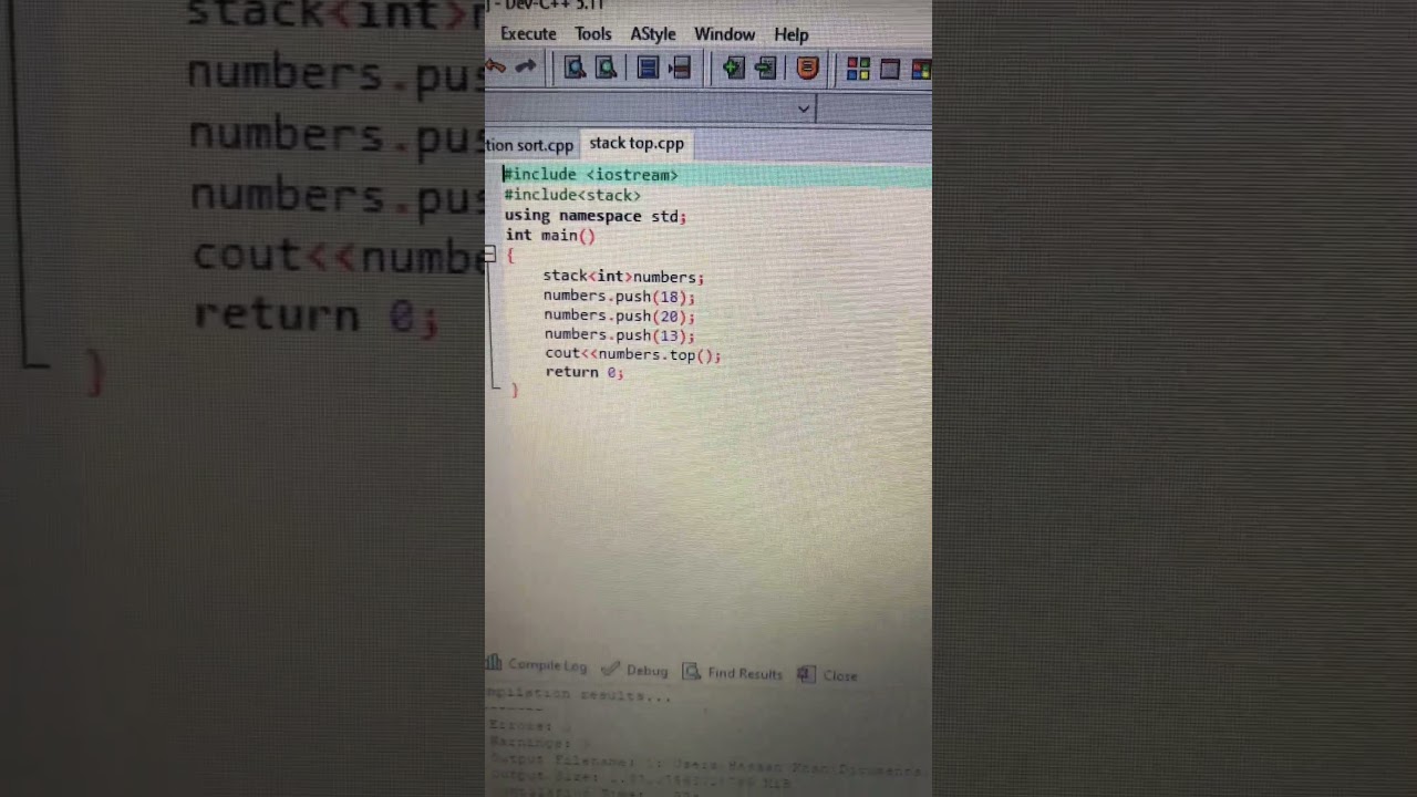 Stack Program in C++