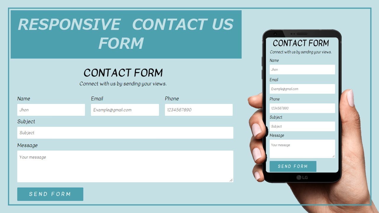 how to create the Contact form using HTML and CSS - Responsive Contact form Tutorial - Contact Form