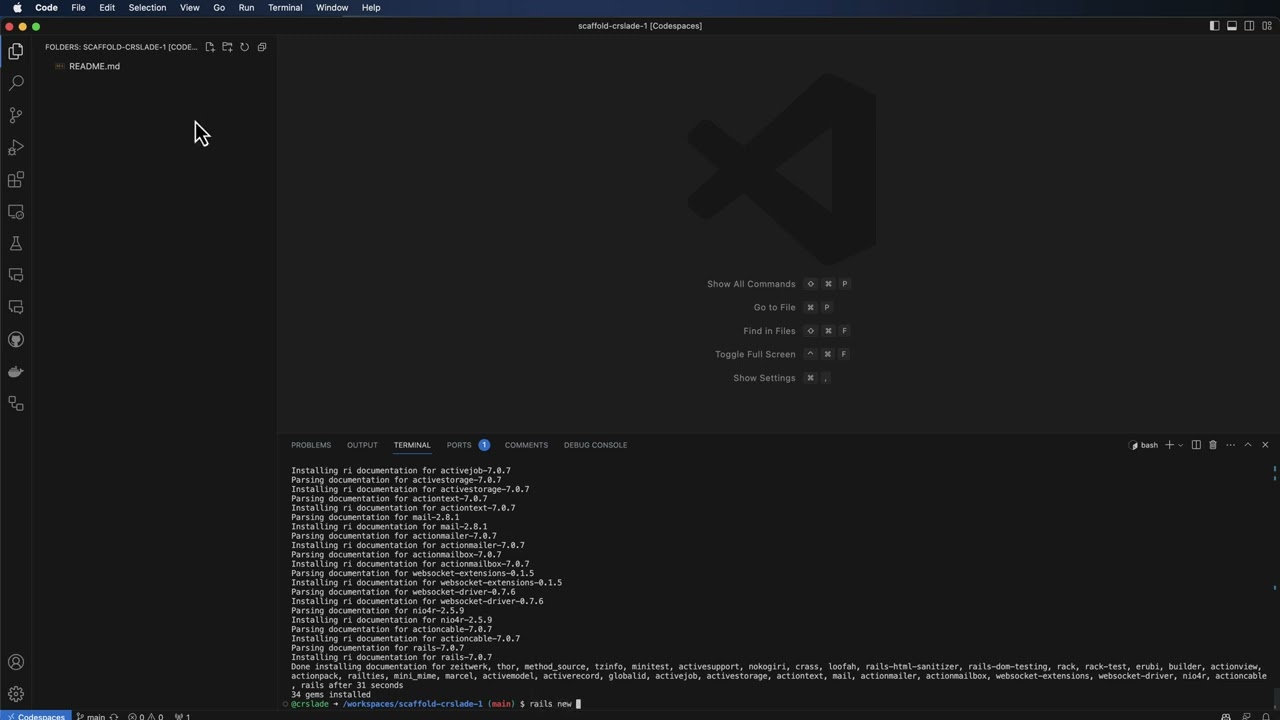 Rails on GitHub Codespaces