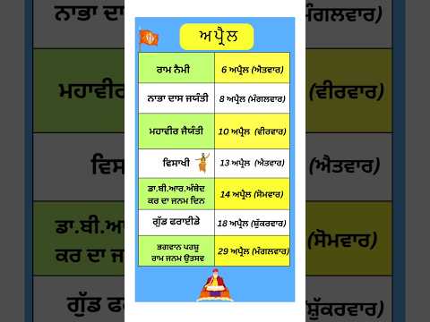 Holidays in April 2025 l Sangrand in April 2025 #shorts#punjabicalendar #gk