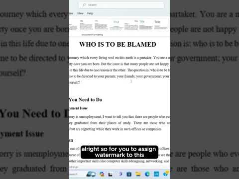 How to Add a Watermark in Microsoft Word #msword2024