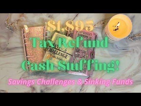 $1895 2022 Tax Refund Cash Envelope Stuffing | Savings Challenges + Sinking Funds | Kerensa Amanda