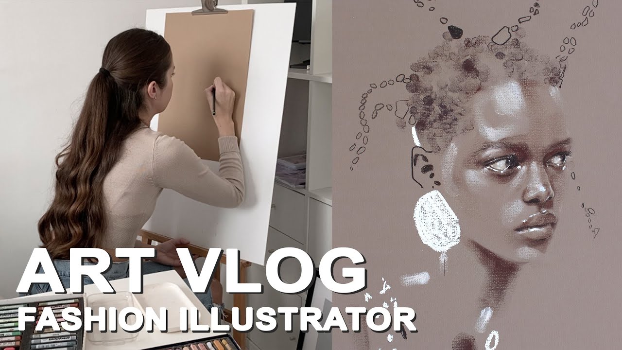 FASHION ILLUSTRATOR WORKS IN STUDIO #fashionillustration #fashion #zzfashionillustrator