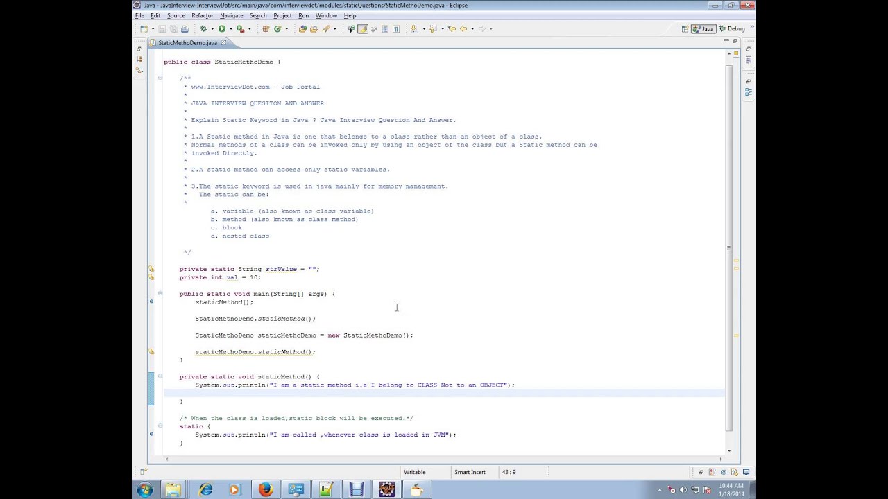 What is Static Variable ,Static Method,Static Block Java