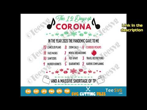 12 Days of Corona SVG PNG Funny Christmas Pandemic Ornament 2020 SVG Covid Quarantine gifts | Teesvg