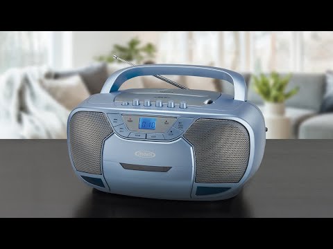 Jensen CD-590 Portable Bluetooth Stereo MP3 Compact Disc Cassette Player/Recorder with AM/FM Radio