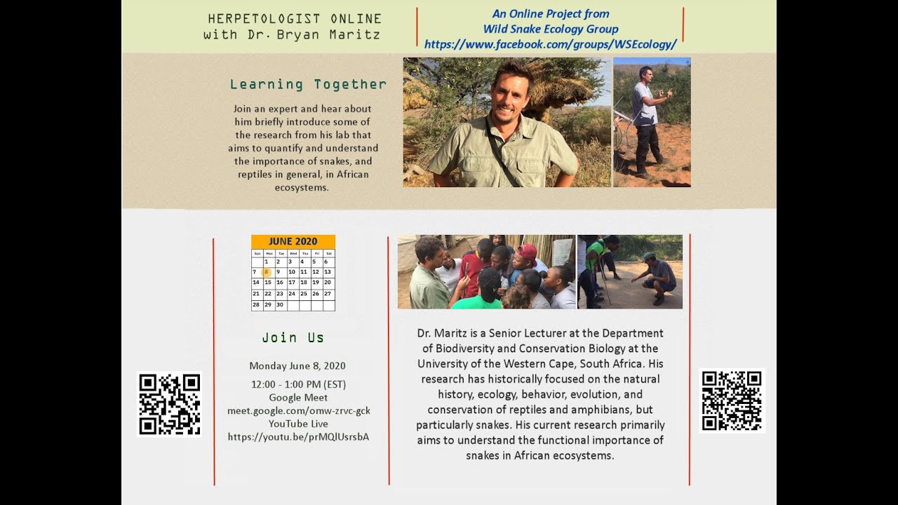 Herpetologist Online with Bryan Maritz (June 8, 2020)