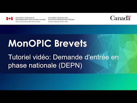 MonOPIC Brevets : Demande d'entrée en phase nationale (DEPN)