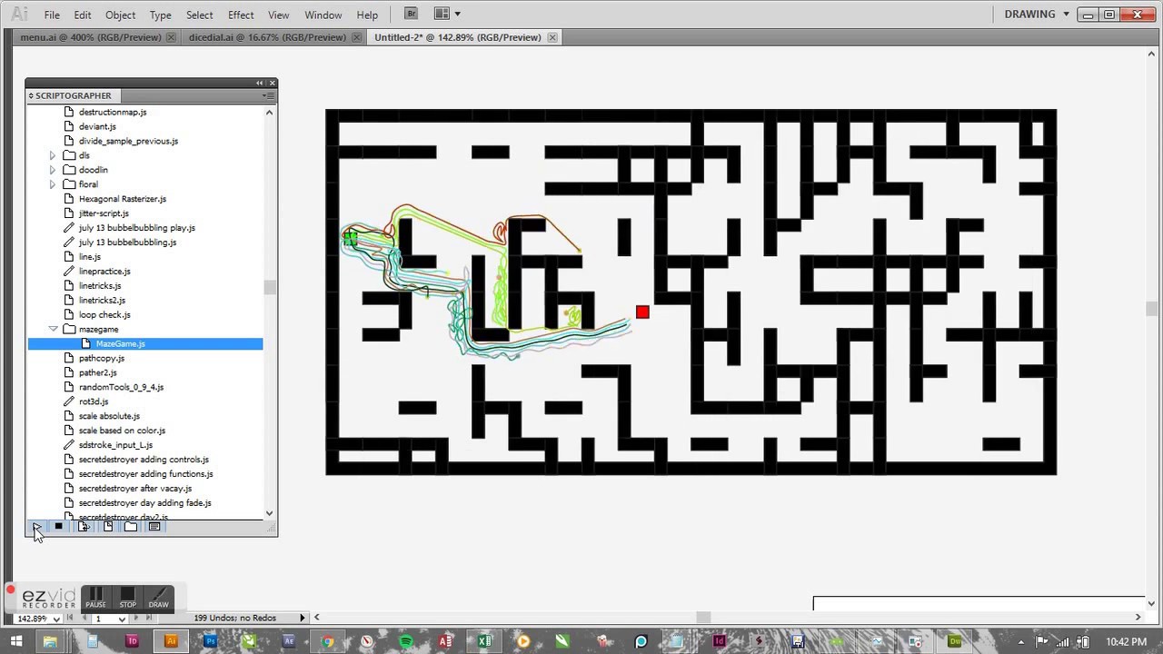 Adobe Illustrator Maze Game with Scriptographer