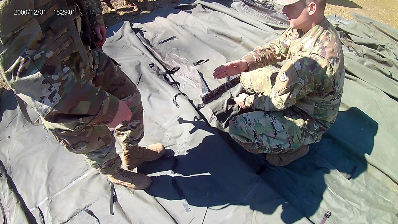 D Co. 2-47 GP Medium Military Tent Side pole Loop and Fitting Step 2