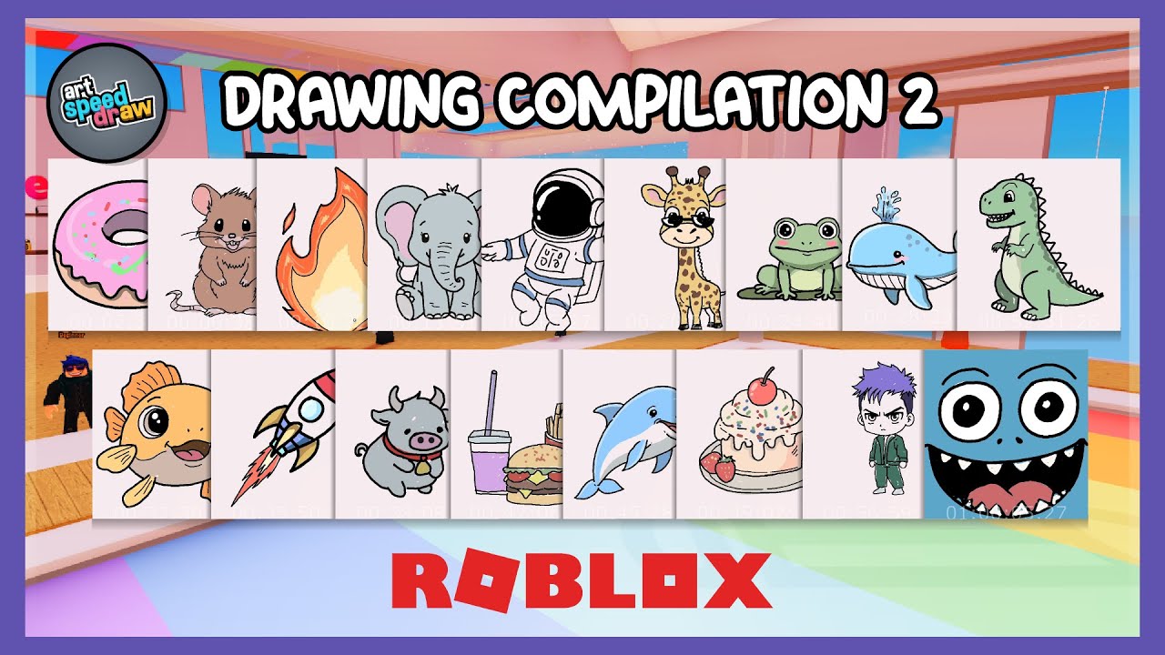 DRAWING ON SPEED DRAW ROBLOX | COMPILATION 2