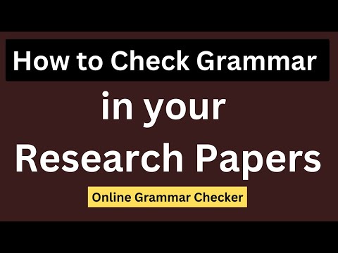 How To Check Grammar In Research Paper For Free Using An Online Grammar Checker