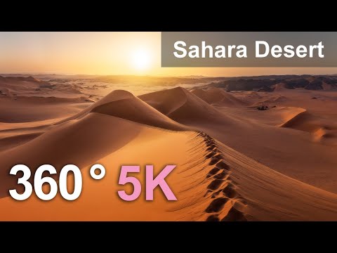Sahara Desert, Algeria. Aerial 360° video in 5K
