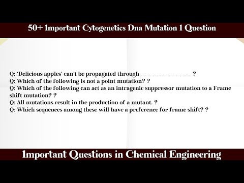 MCQ Questions Cytogenetics Dna Mutation 1 with Answers