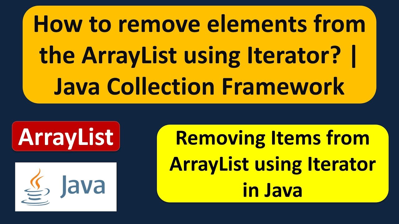 How to remove elements from the ArrayList using Iterator? | Java Collection Framework