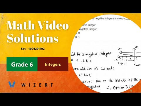 Maths Tests for Grade 6 - Grade 6 Math Integers worksheets - Set 1604291792