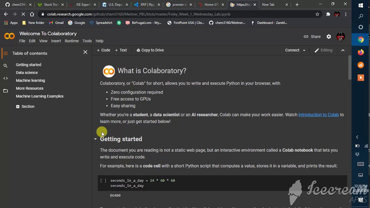 OPEN NOTEBOOKS IN A GITHUB REPOSITORY USING GOOGLE COLAB