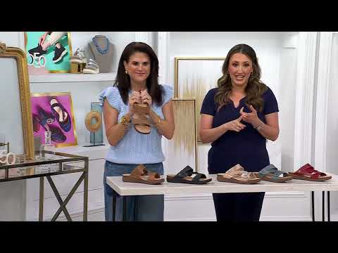 Clarks Collection Leather Slide Sandals - April Raelyn on QVC