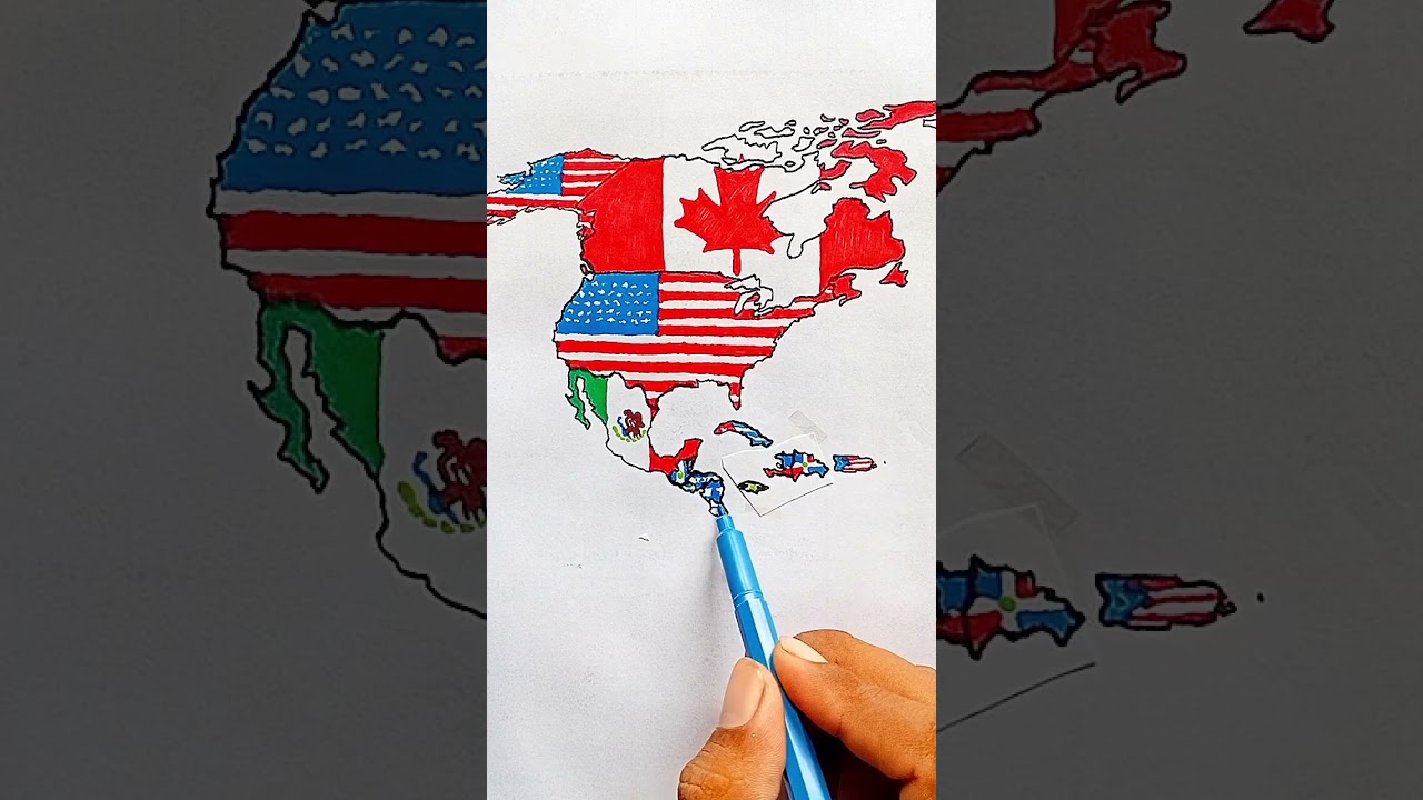 Draw Flag Map of Costa Rica 🇨🇷 #costarica