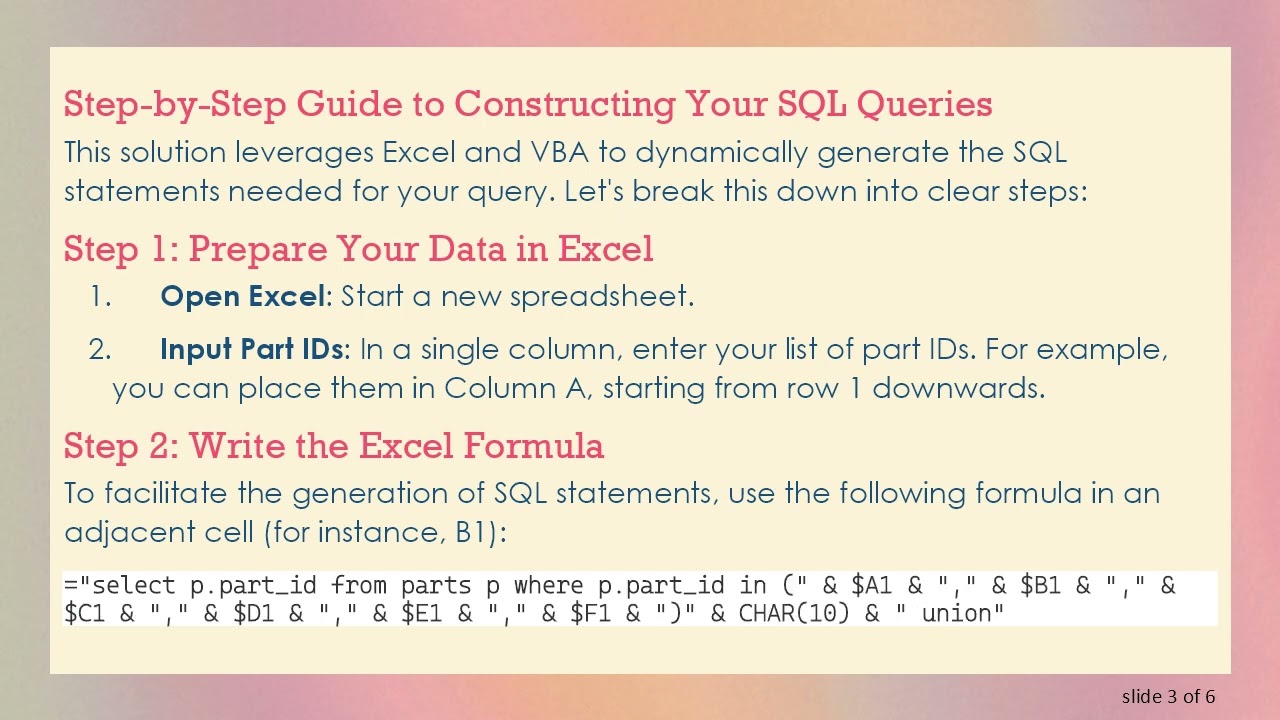 How to Handle SQL Queries with Over 1000 Values Using VBA and Excel