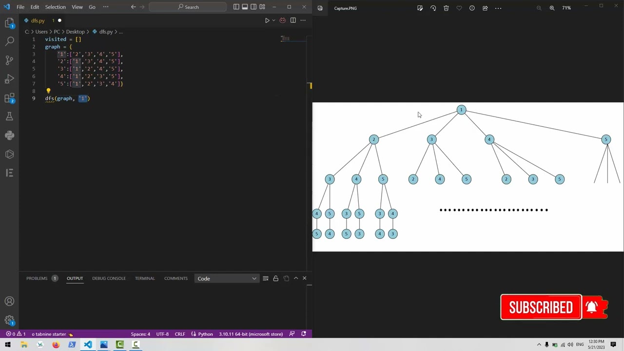DFS Implementation using python with recursion