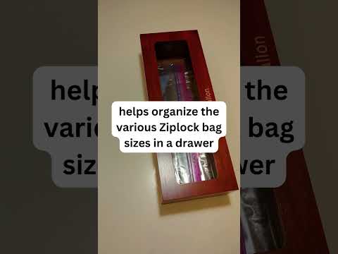 Helps organize the various Ziplock bag sizes in a drawer