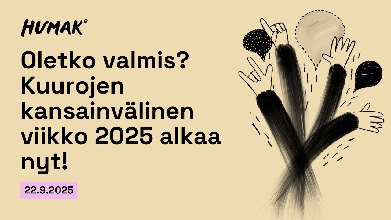 Oletko valmis? Kuurojen kansainvälinen viikko 2025 alkaa nyt!