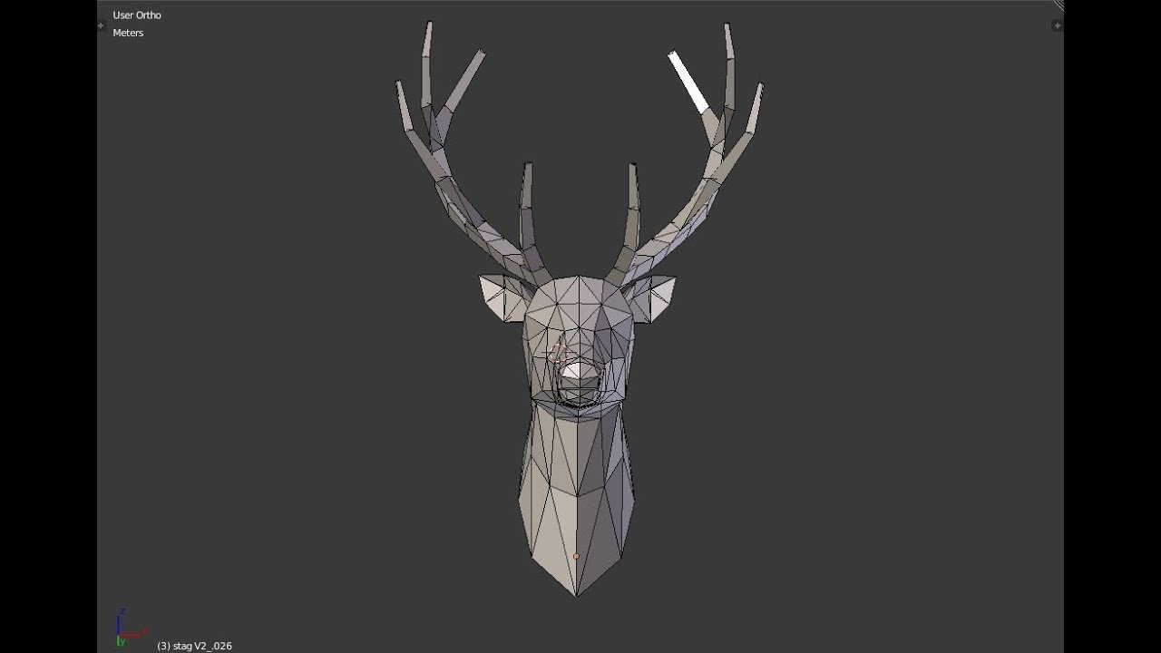 Paper Deer Trophy - 3d step by step