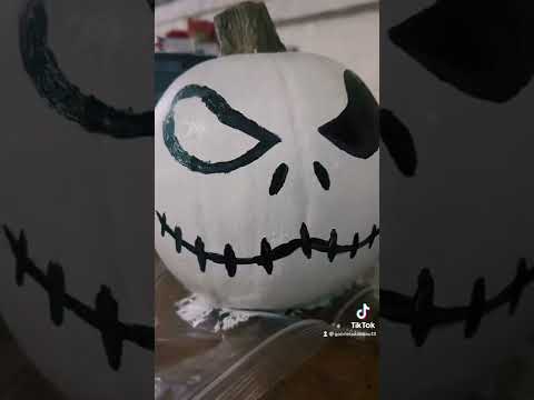 Jackskellington pumpkin #jackskellington #painting #pumpkin #spookyseason #pumpkin