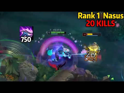 Rank 1 Nasus: When Nasus Gets 750 Stacks... *20 KILLS*